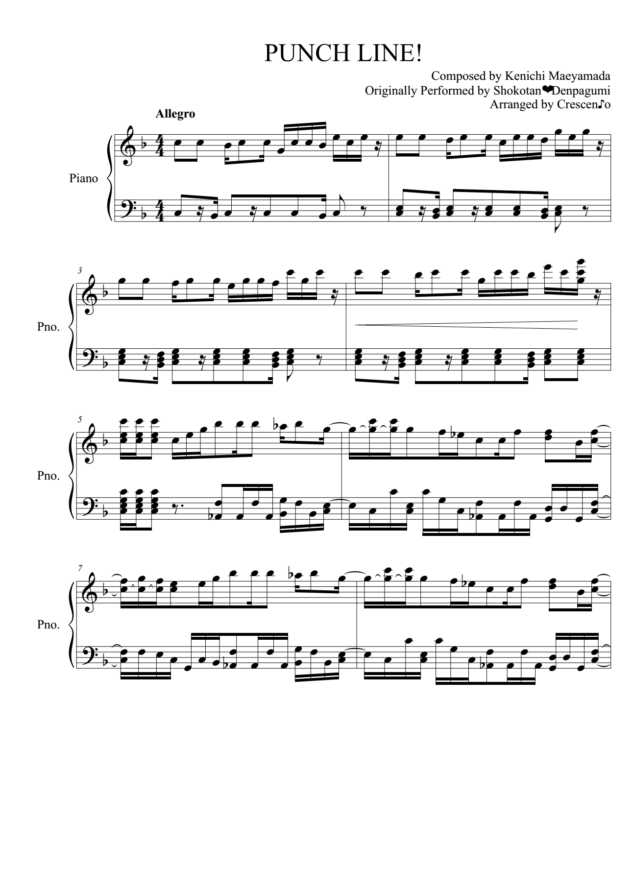 PUNCH LINE Punch Line Sheet Music Sheethost