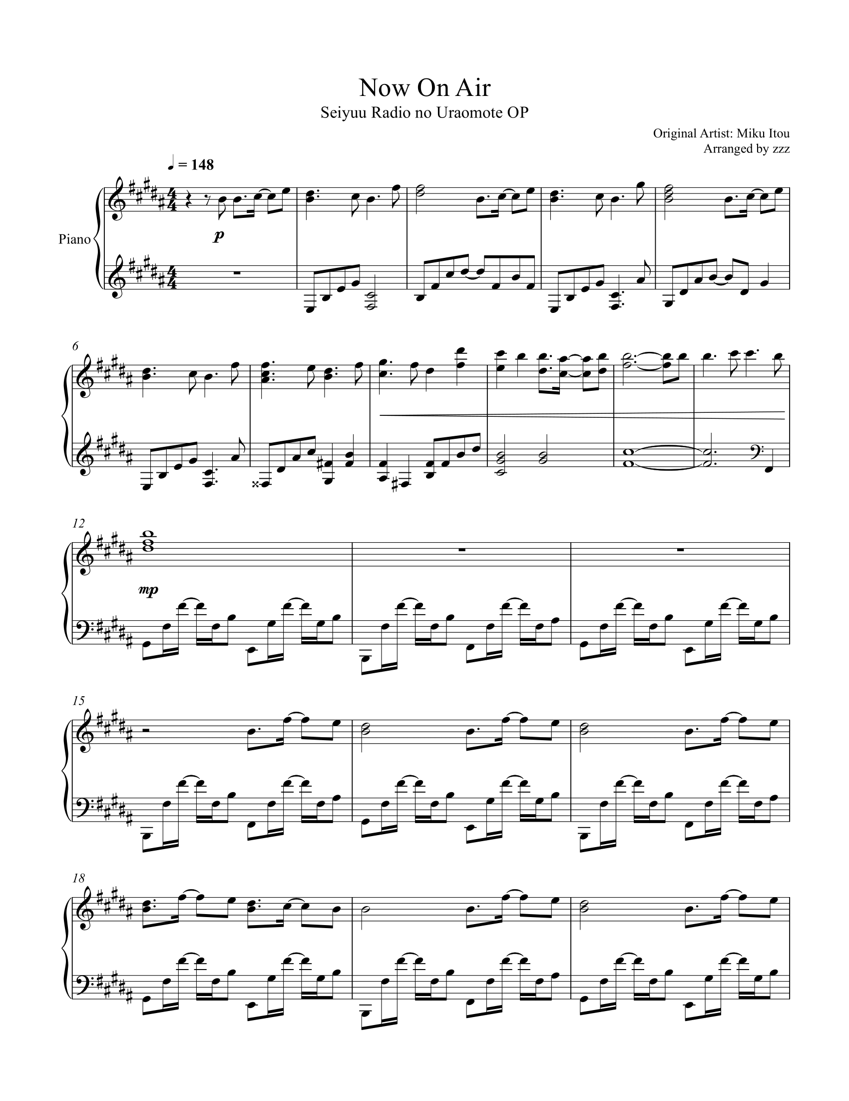 Now On Air – Seiyuu Radio no Uraomote sheet music | Sheethost