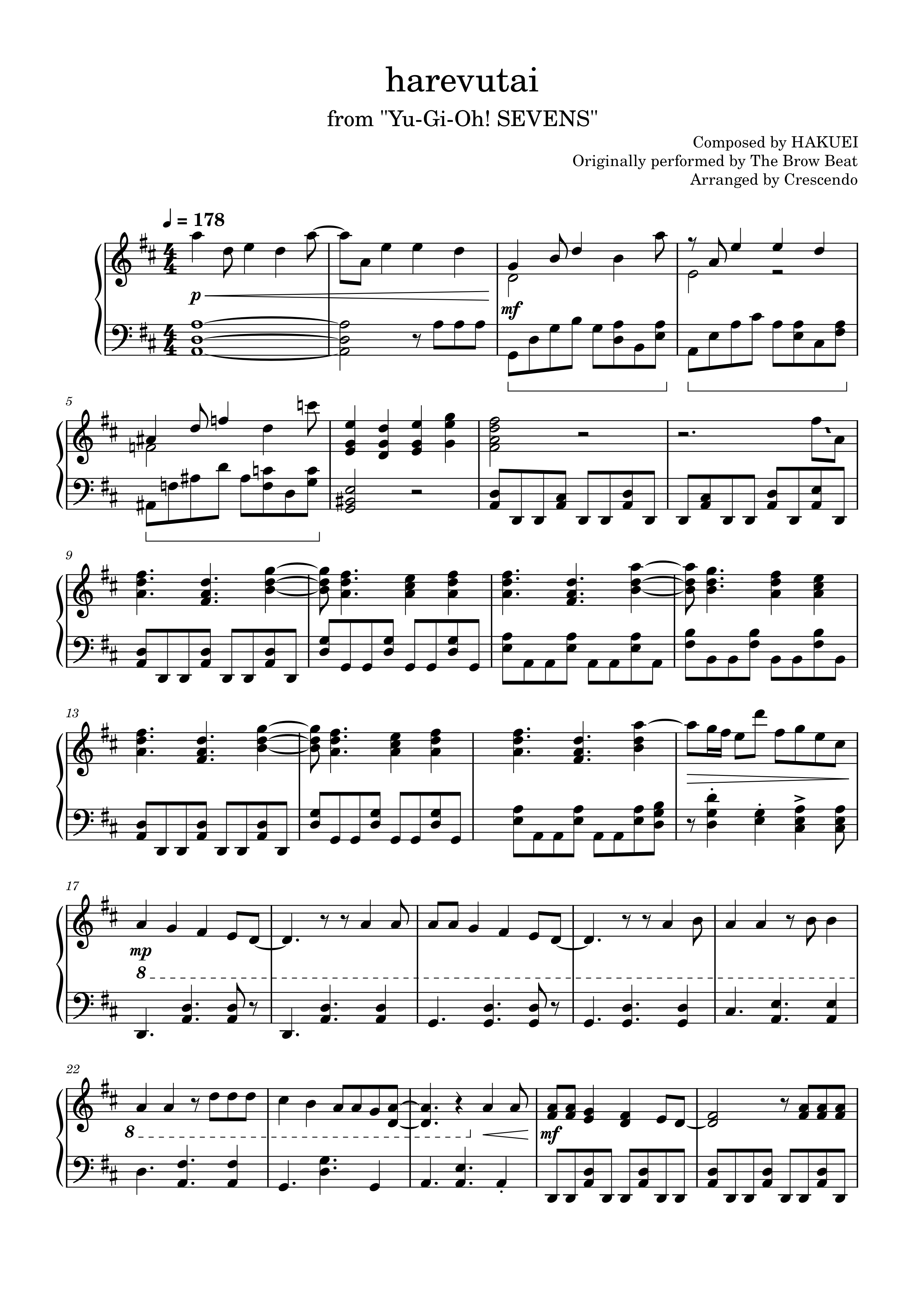 harevutai – Yu-Gi-Oh! SEVENS sheet music | Sheethost