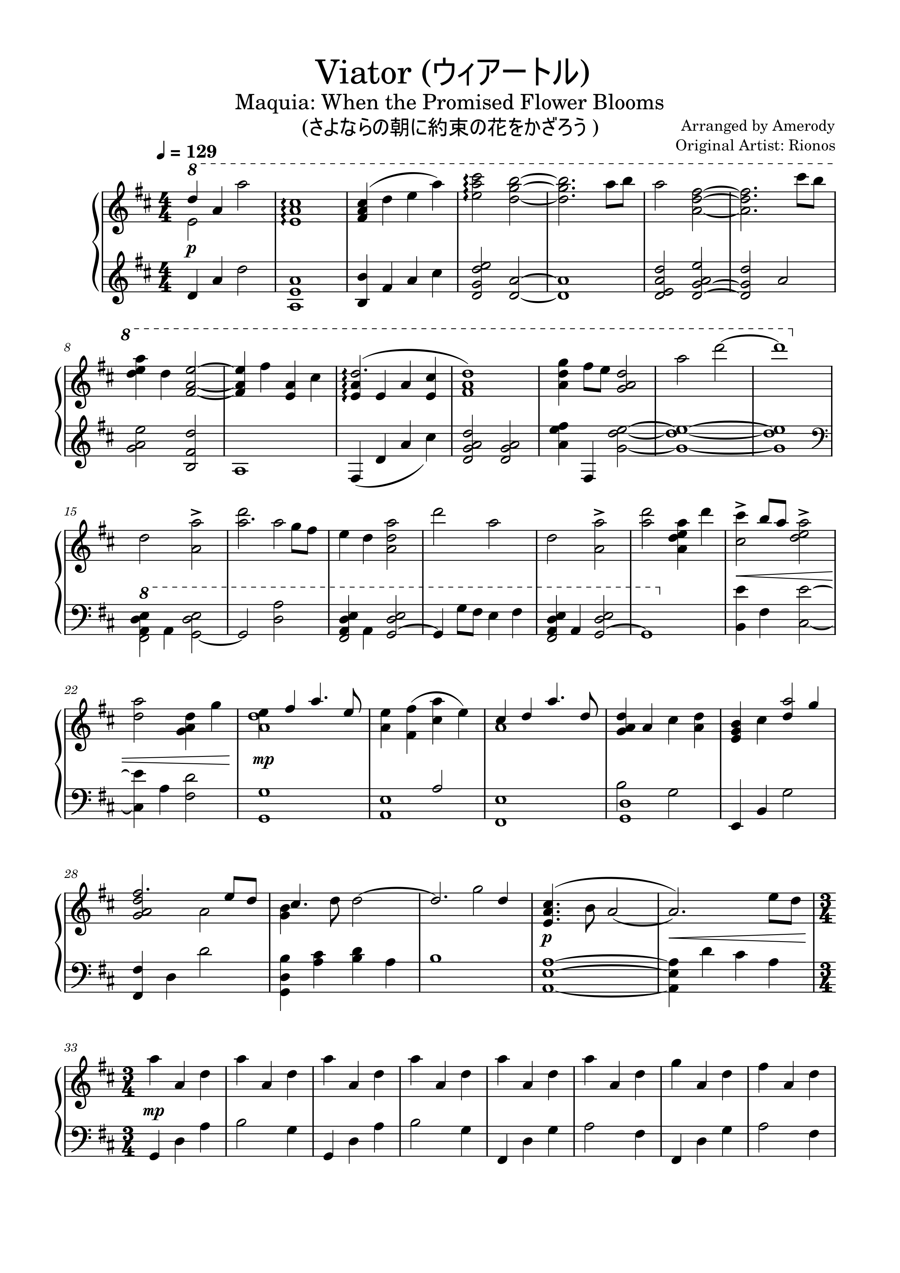 Viator – Maquia: When the Promised Flower Blooms sheet music | Sheethost