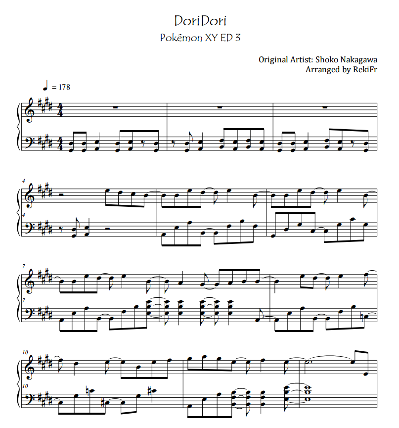DoriDori – Pokémon XY sheet music | Sheethost