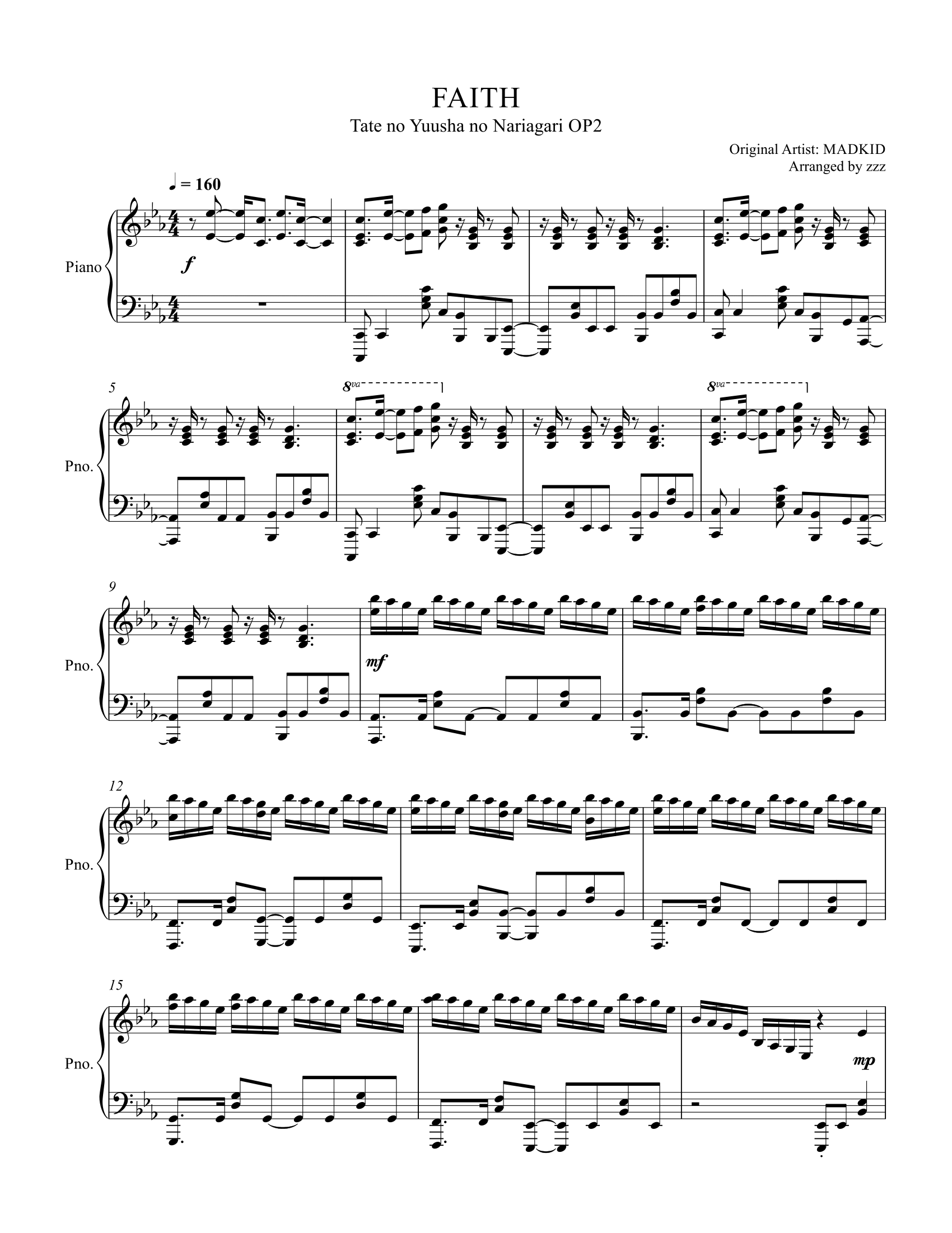 FAITH – Tate no Yuusha no Nariagari sheet music | Sheethost