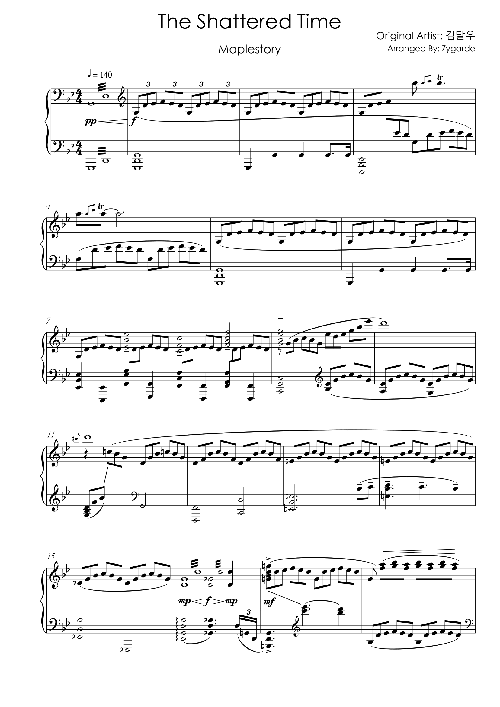 The Shattered Time – Maplestory OST sheet music | Sheethost