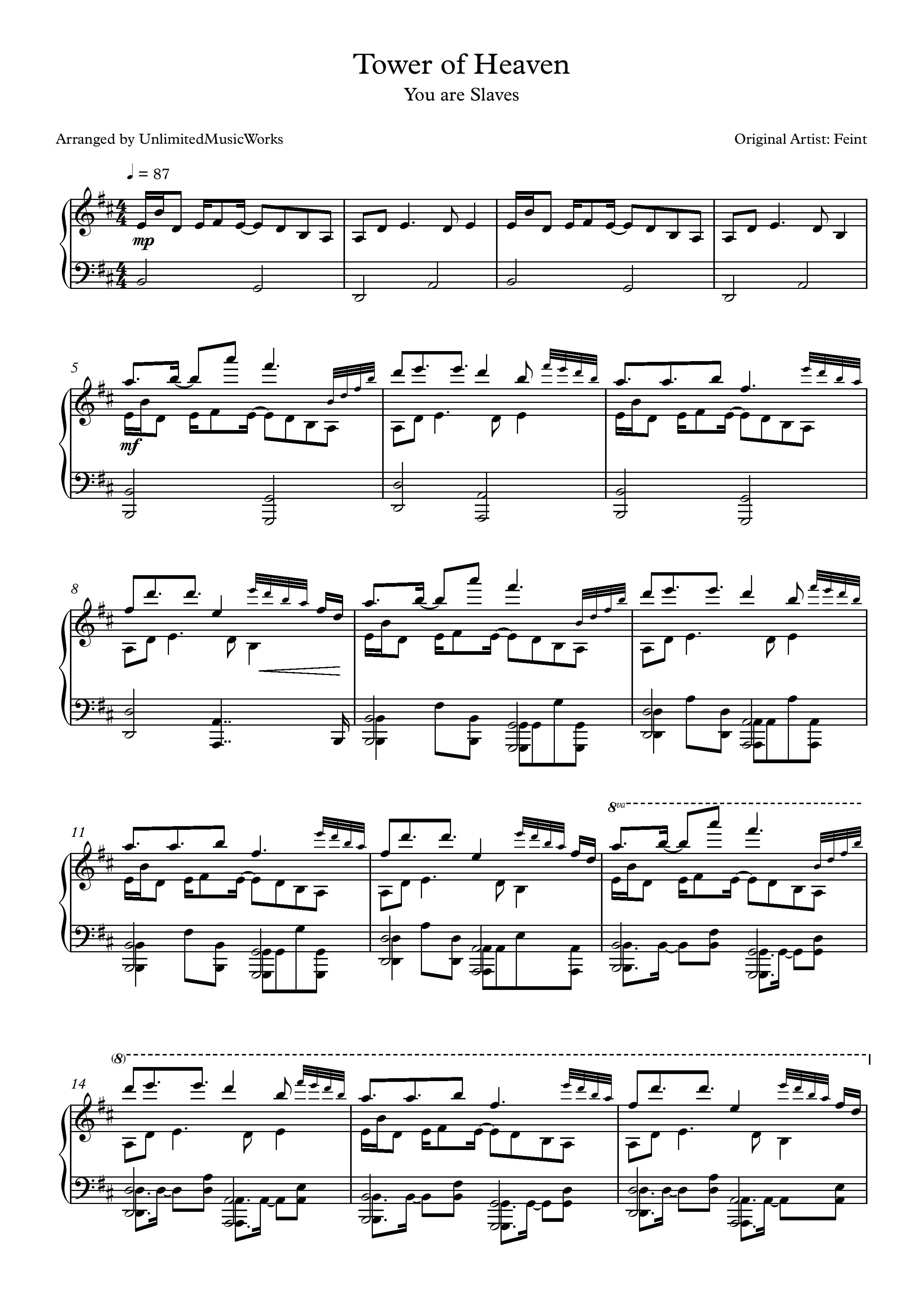 Tower of Heaven sheet music | Sheethost