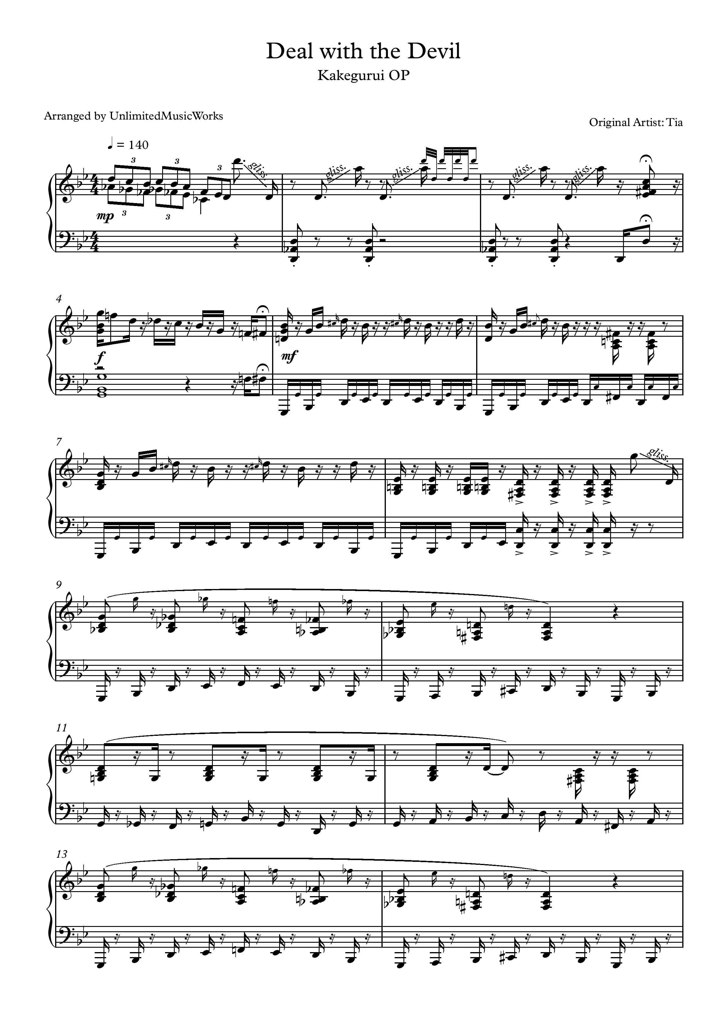 Deal with the Devil – Kakegurui OP sheet music | Sheethost