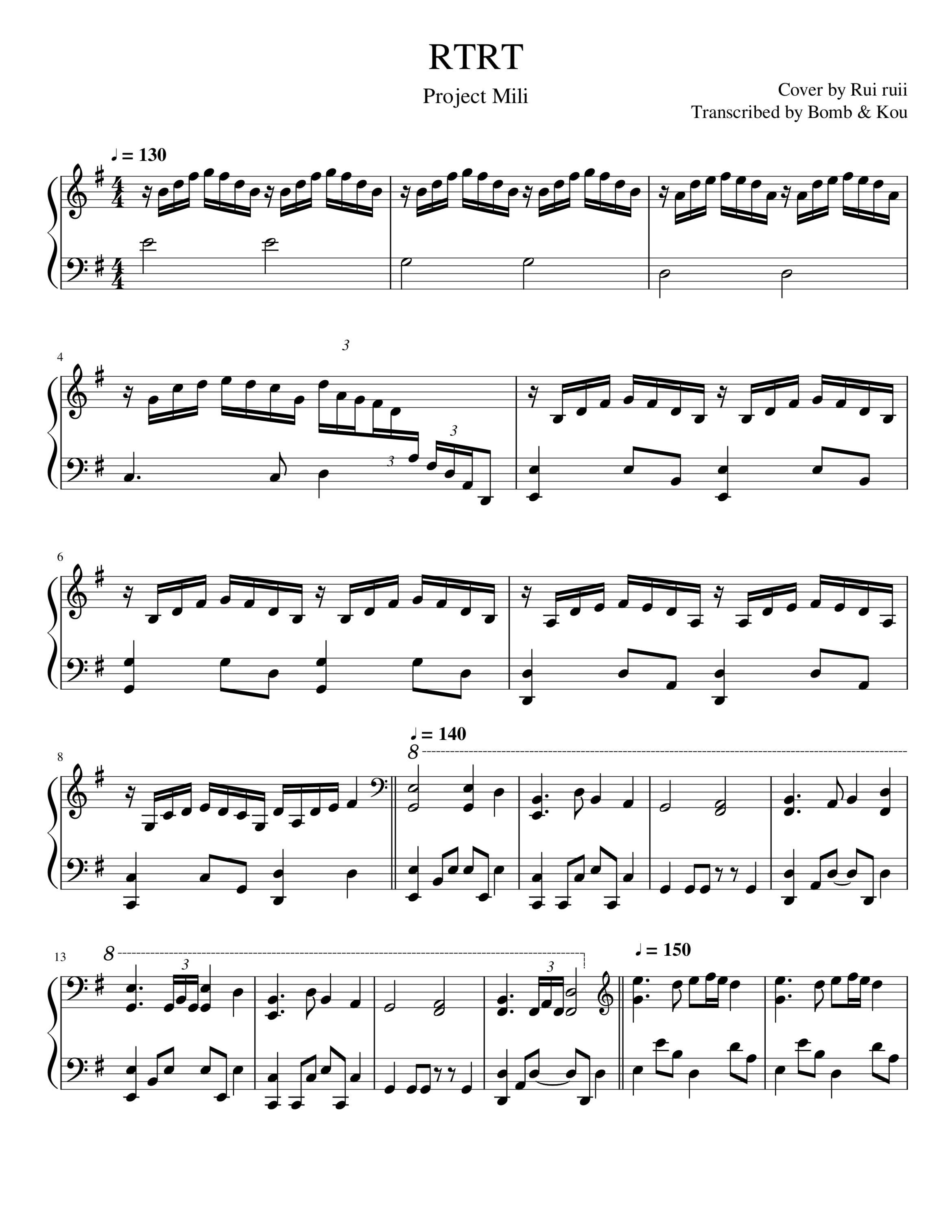RTRT – Project Mili sheet music | Sheethost