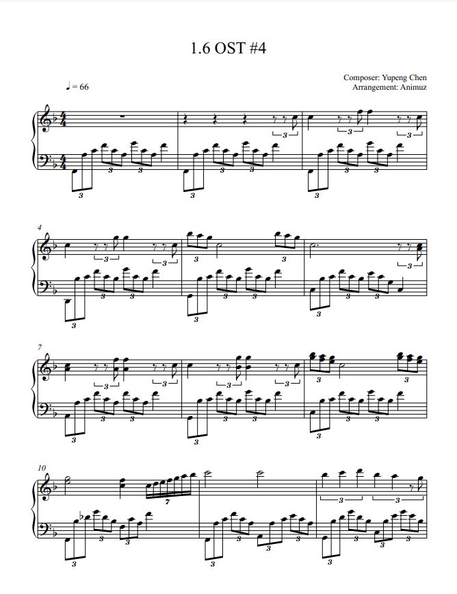 Genshin 1.6 OST #4 – Genshin Impact sheet music | Sheethost