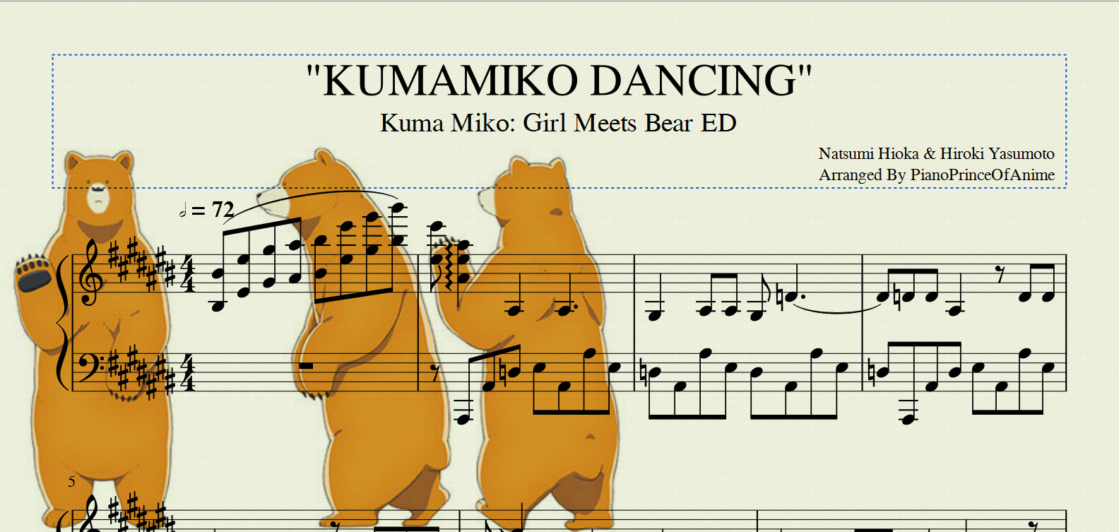 "KUMAMIKO DANCING" – Kuma Miko: Girl Meets Bear sheet music | Sheethost