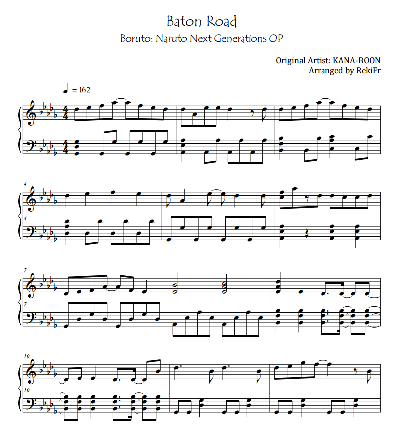 Baton Road – Boruto: Naruto Next Generations sheet music | Sheethost
