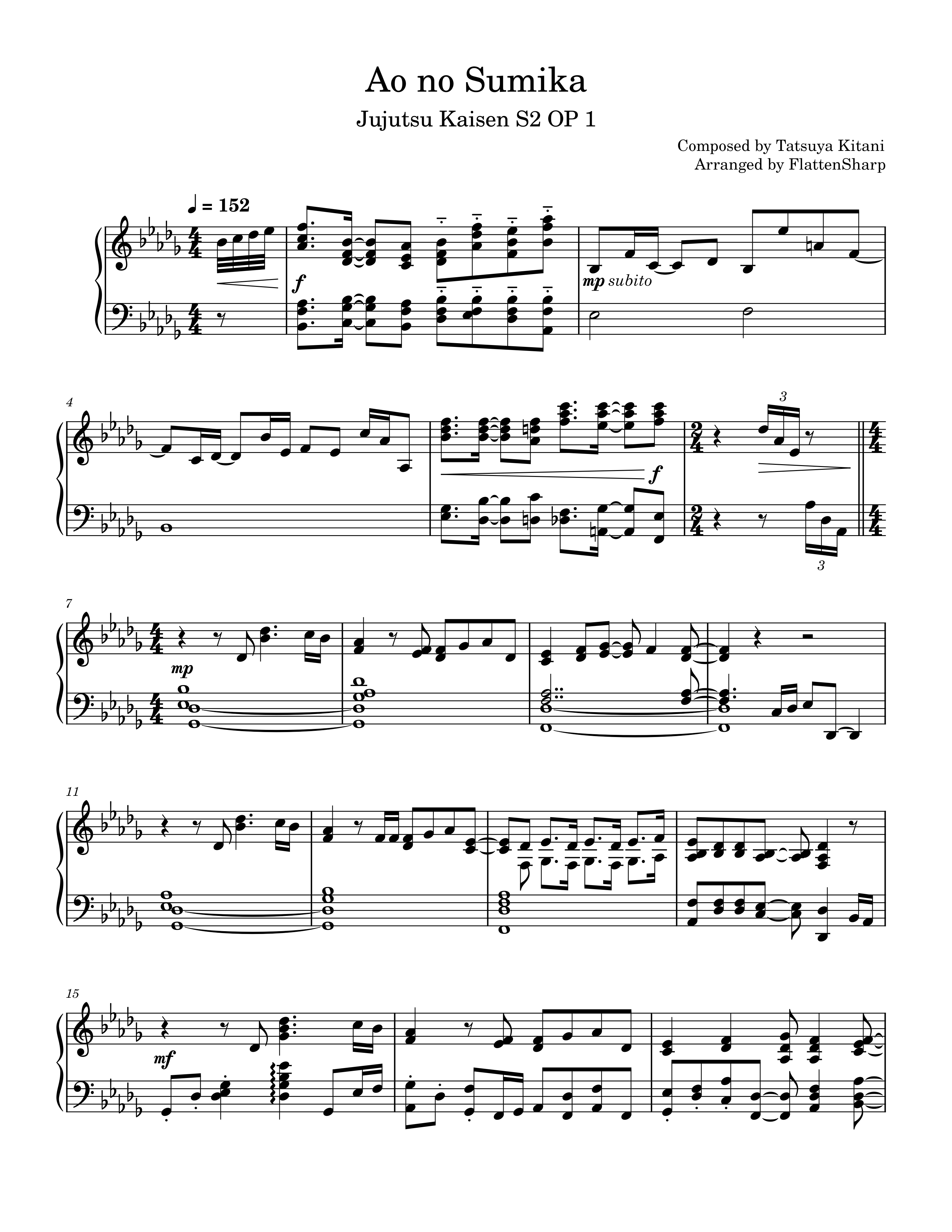 [FULL] Ao no Sumika – Jujutsu Kaisen sheet music | Sheethost