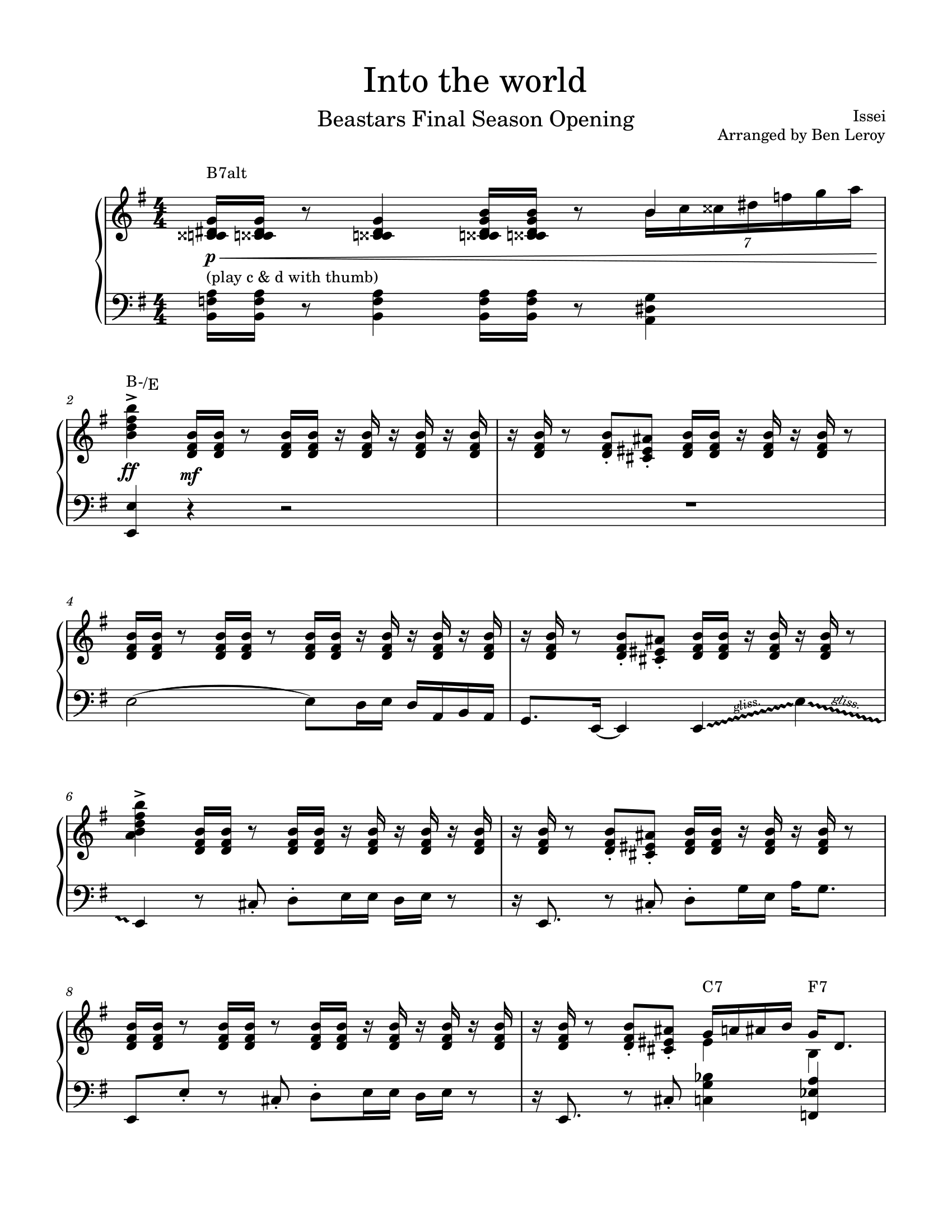Into the world – Beastars Final Season Part 1 sheet music | Sheethost