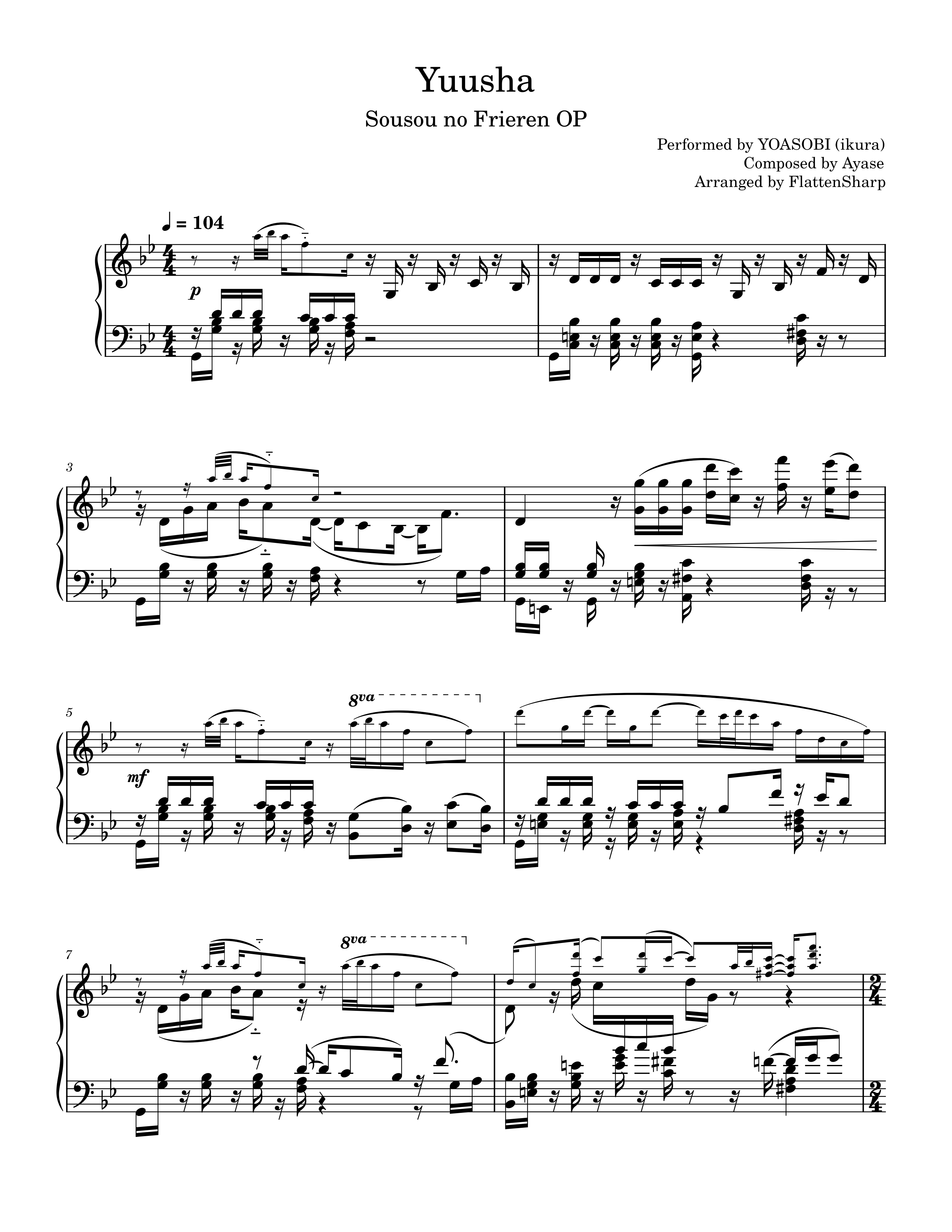 [FULL] Yuusha – Sousou no Frieren sheet music | Sheethost