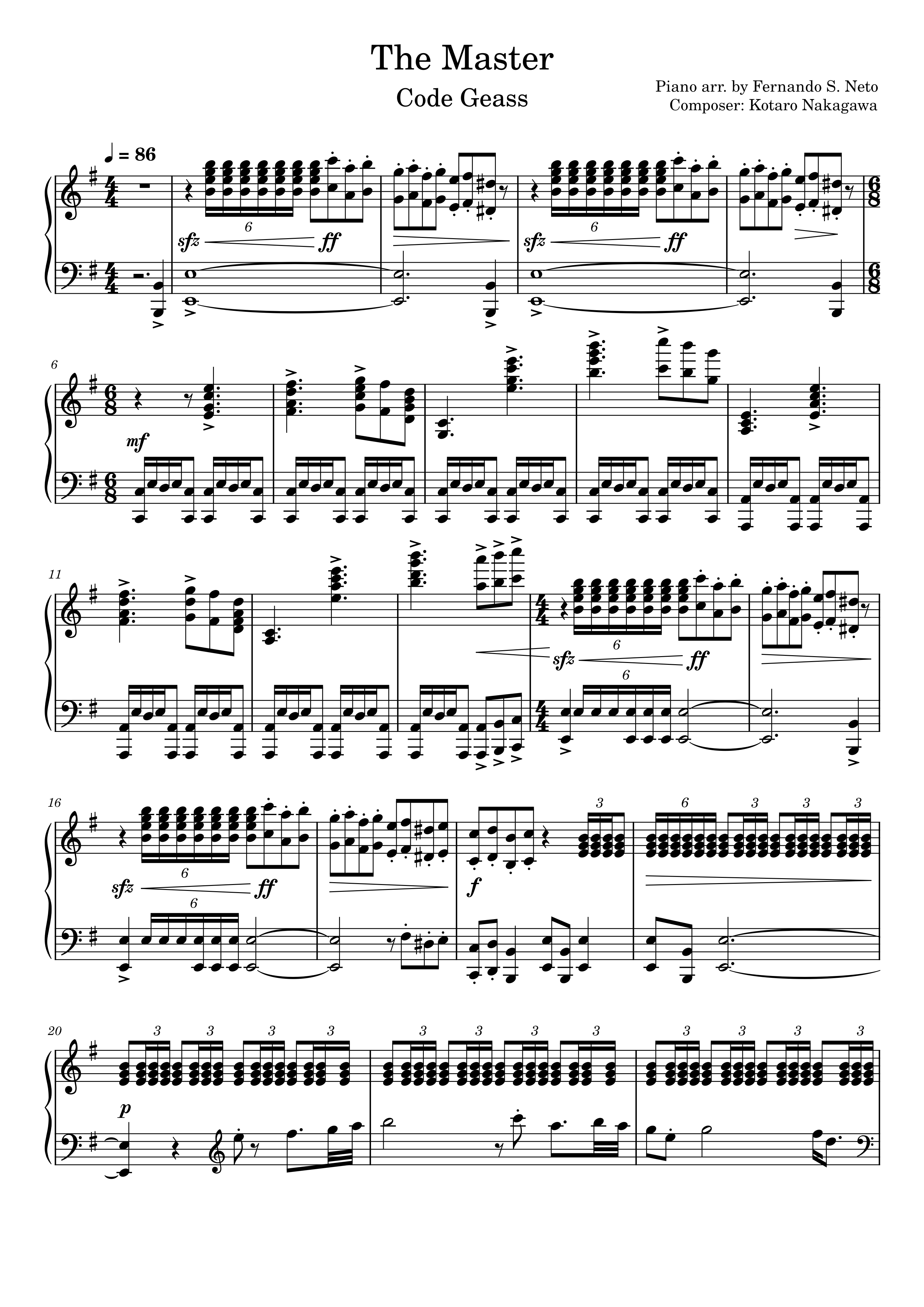 The Master – Code Geass sheet music | Sheethost