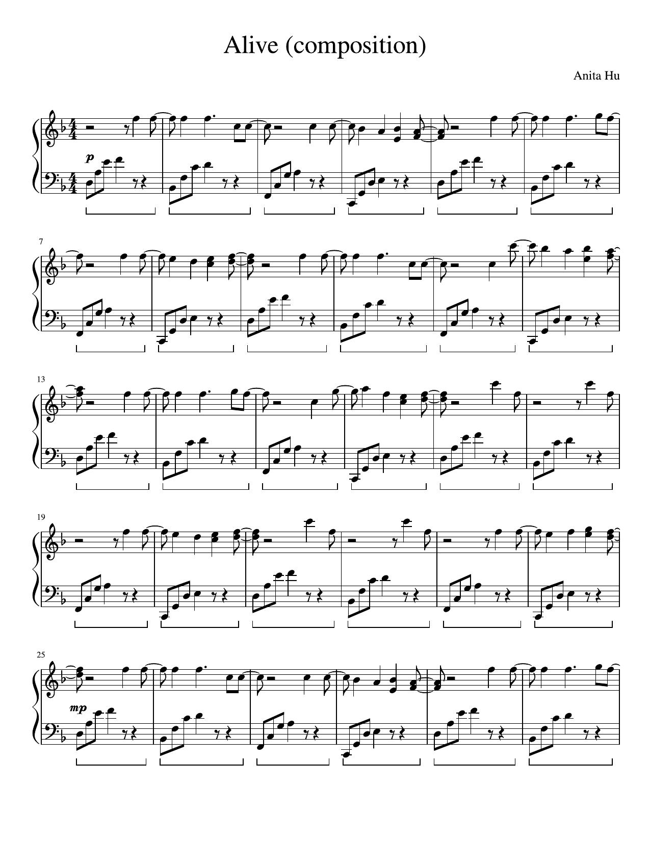 Alive sheet music | Sheethost