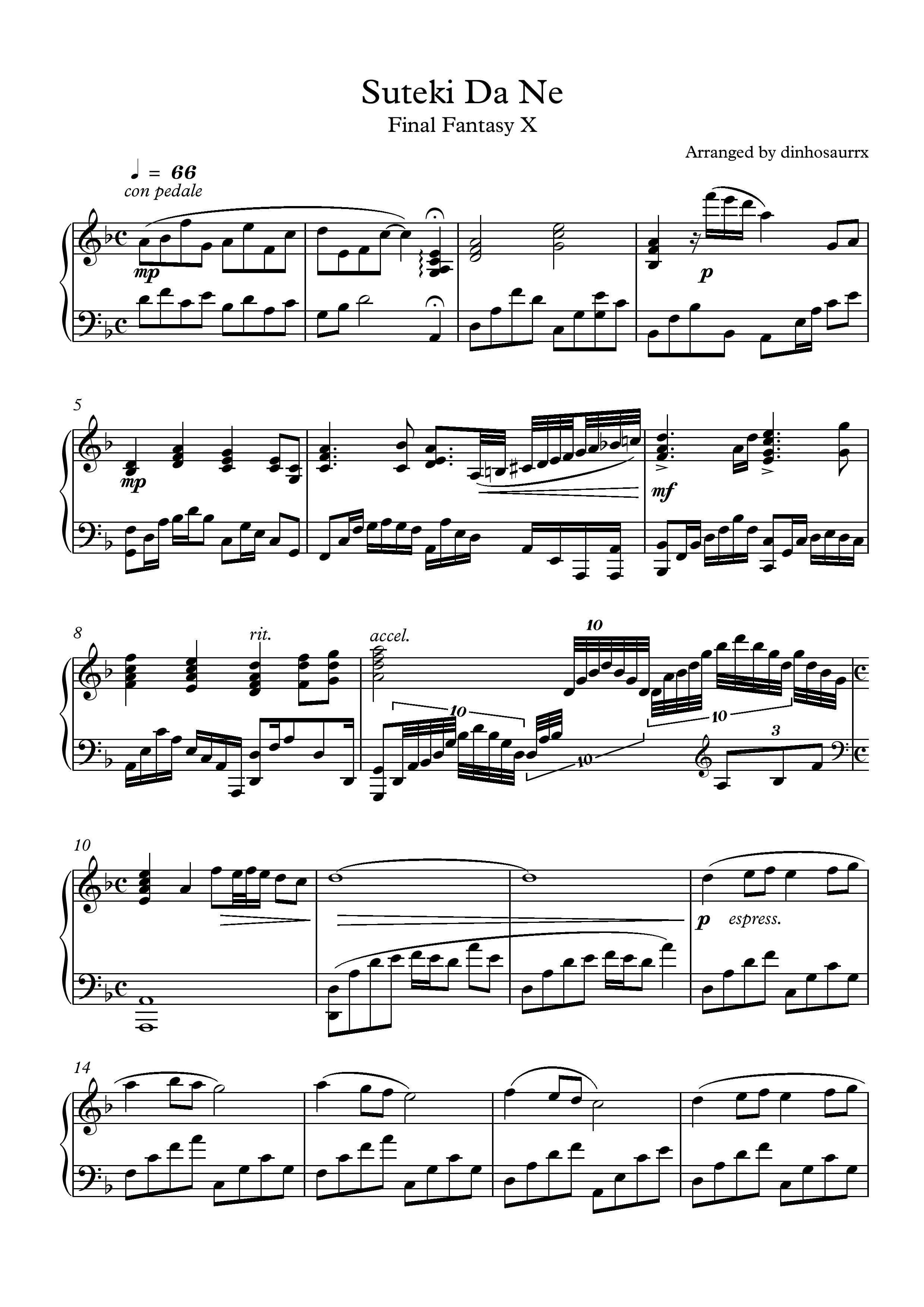 Suteki Da Ne – Final Fantasy X sheet music | Sheethost