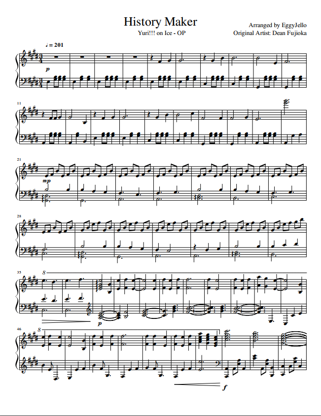 History Maker sheet music | Sheethost