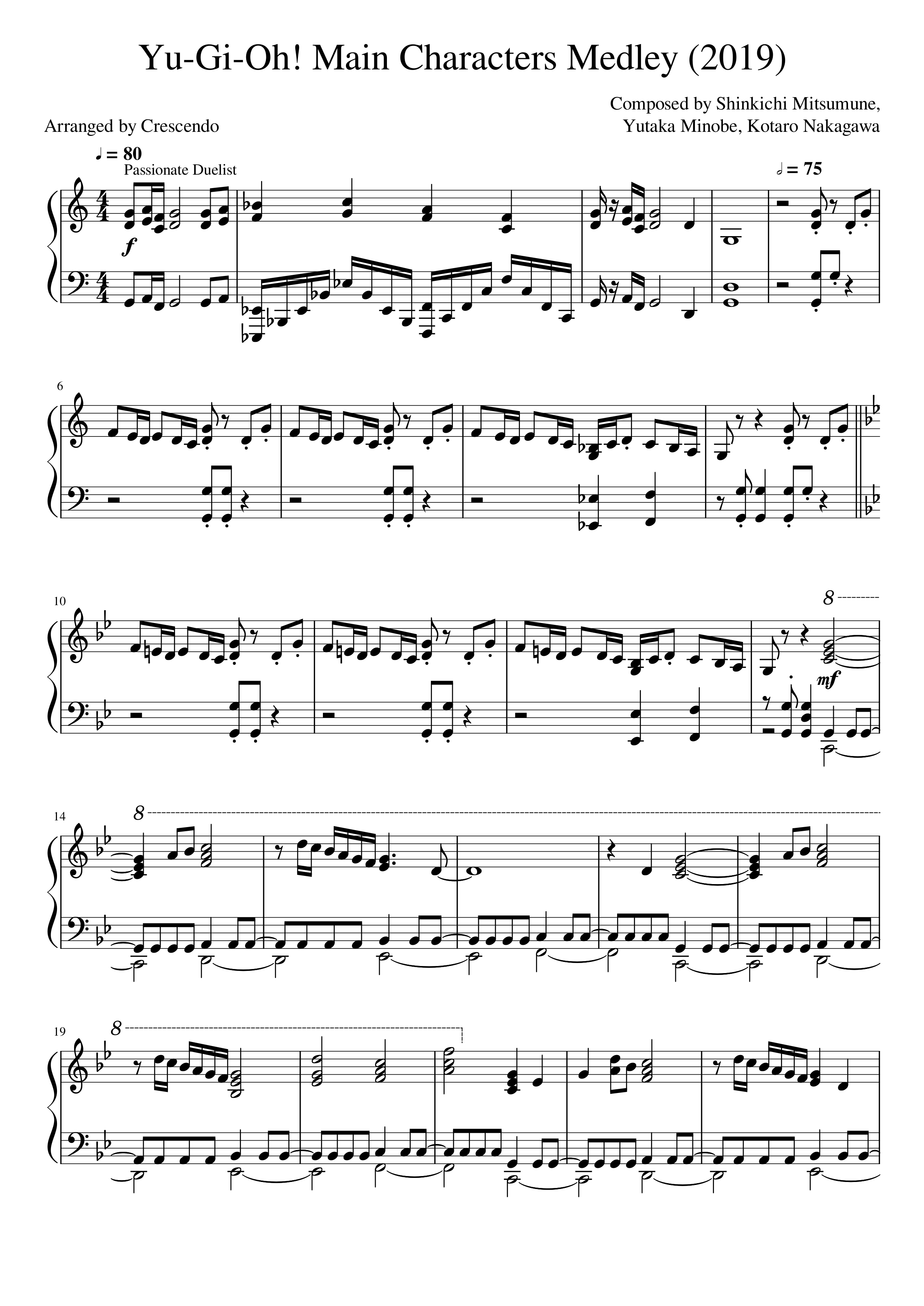 Yu-Gi-Oh! Main Characters Medley (2019) – Yu-Gi-Oh! sheet music | Sheethost