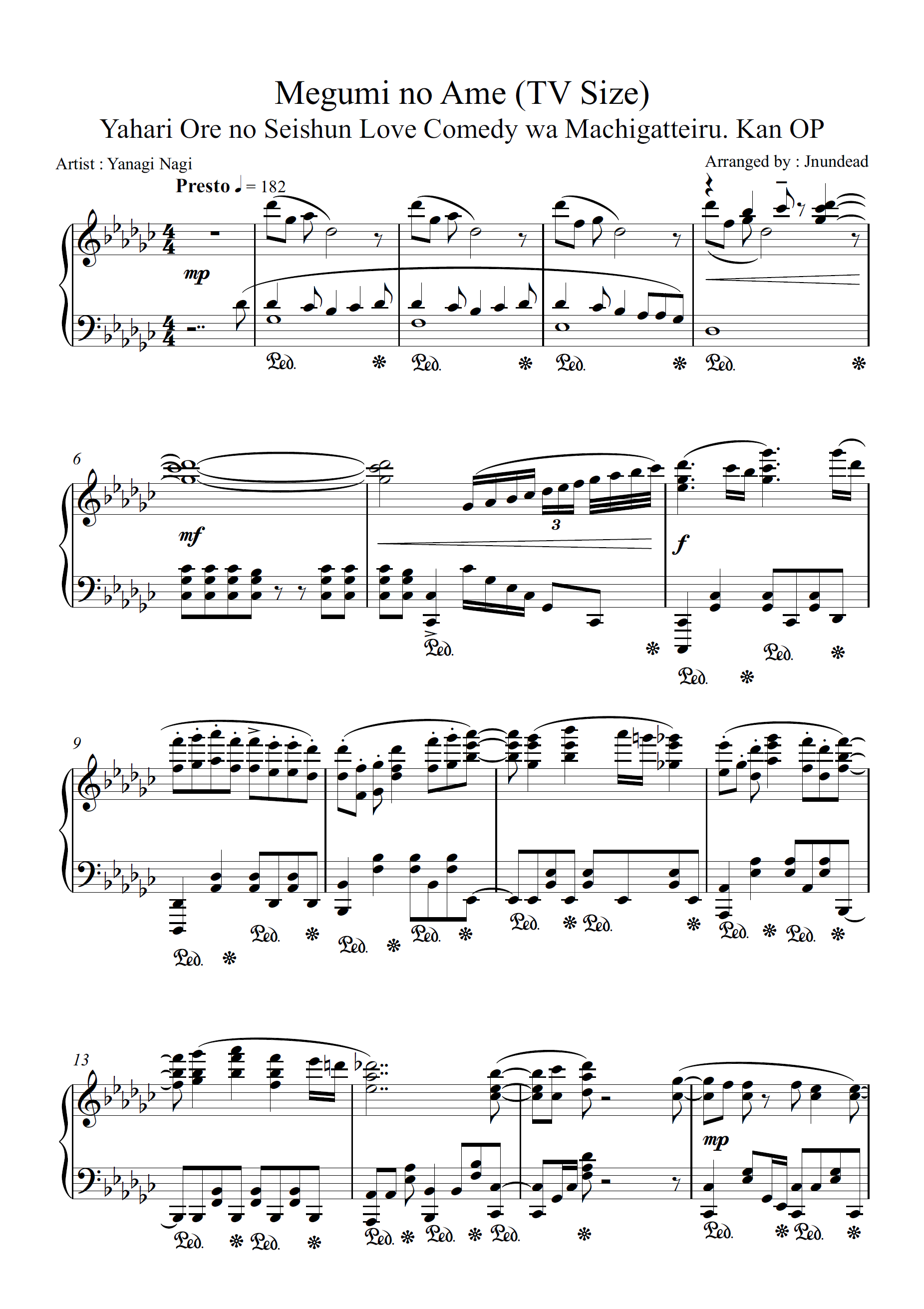 Megumi no Ame (TV size) – Yahari Ore no Seishun Love Comedy wa ...