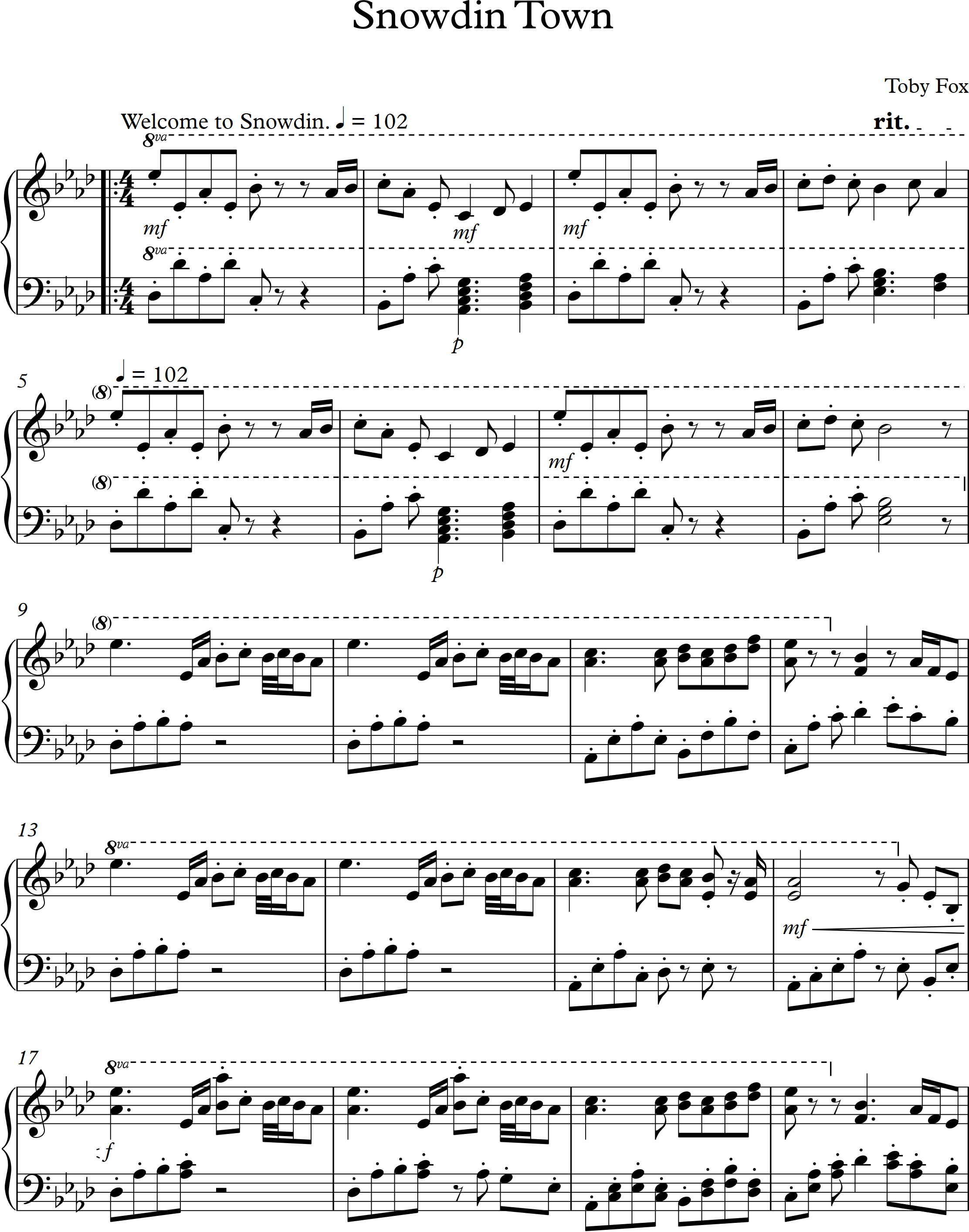 Snowdin Town – Undertale sheet music | Sheethost