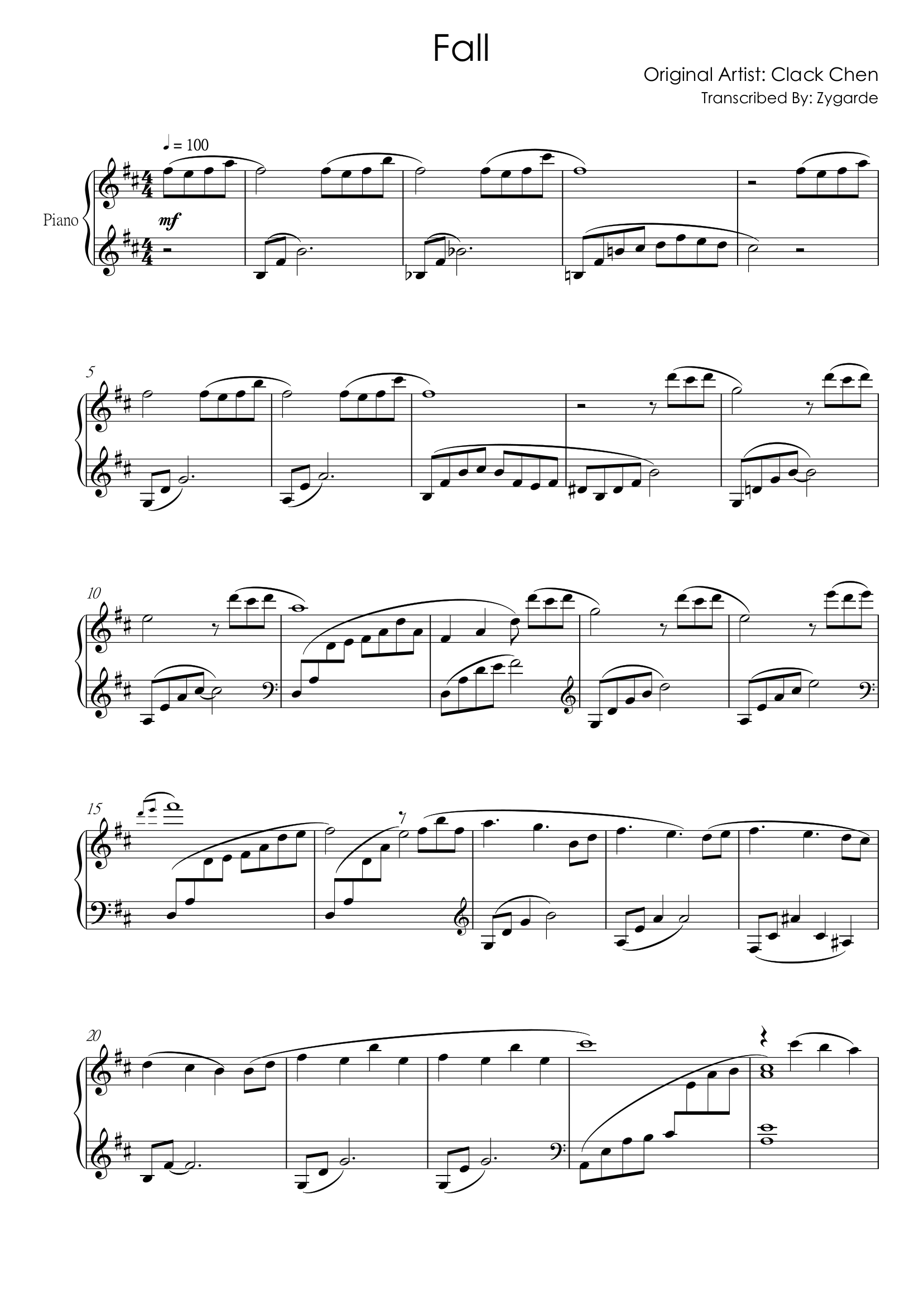 Fall – Piano Tiles 2 Offical Original Songs sheet music | Sheethost
