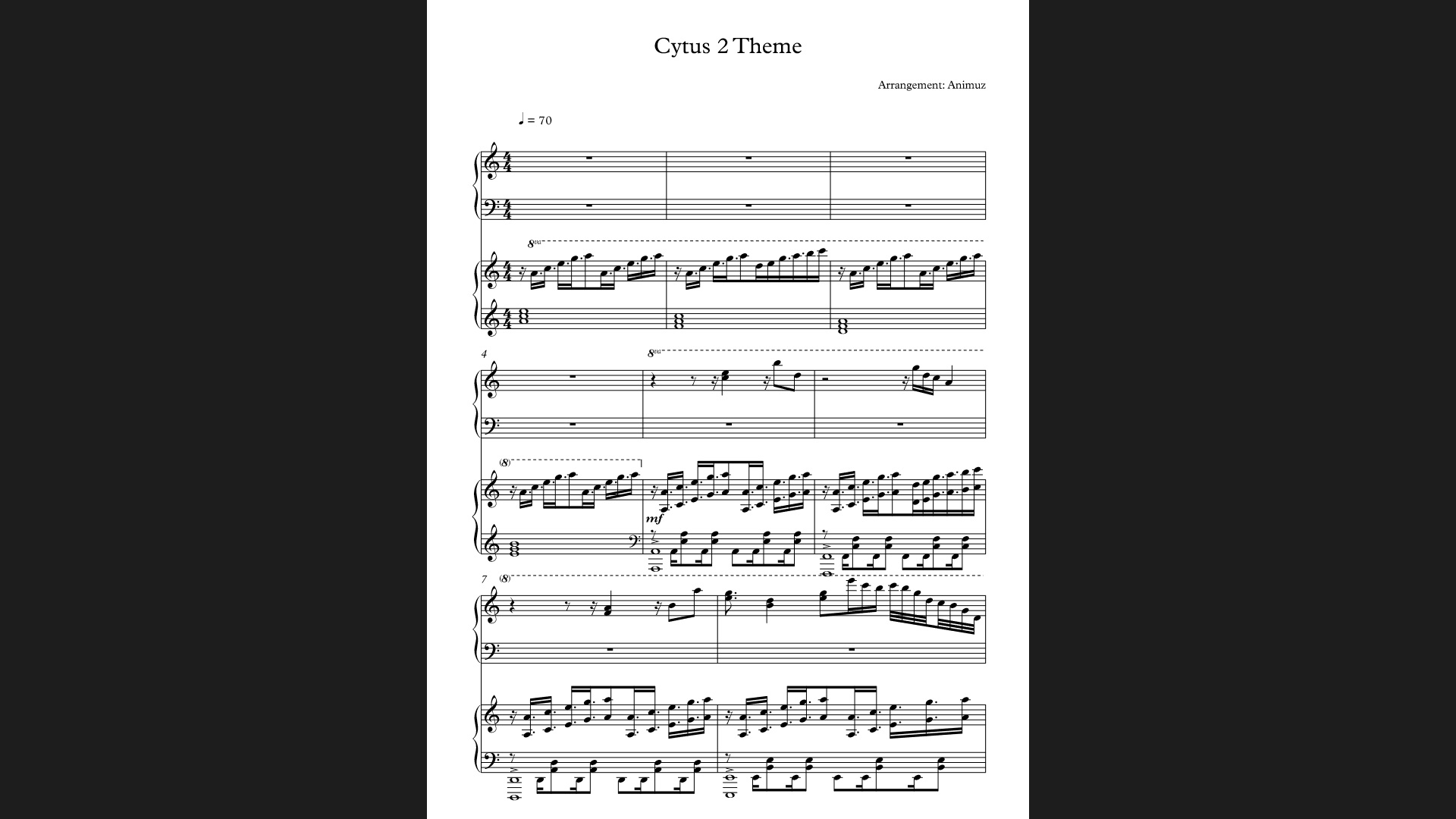 Cytus 2 Theme – Cytus 2 sheet music | Sheethost