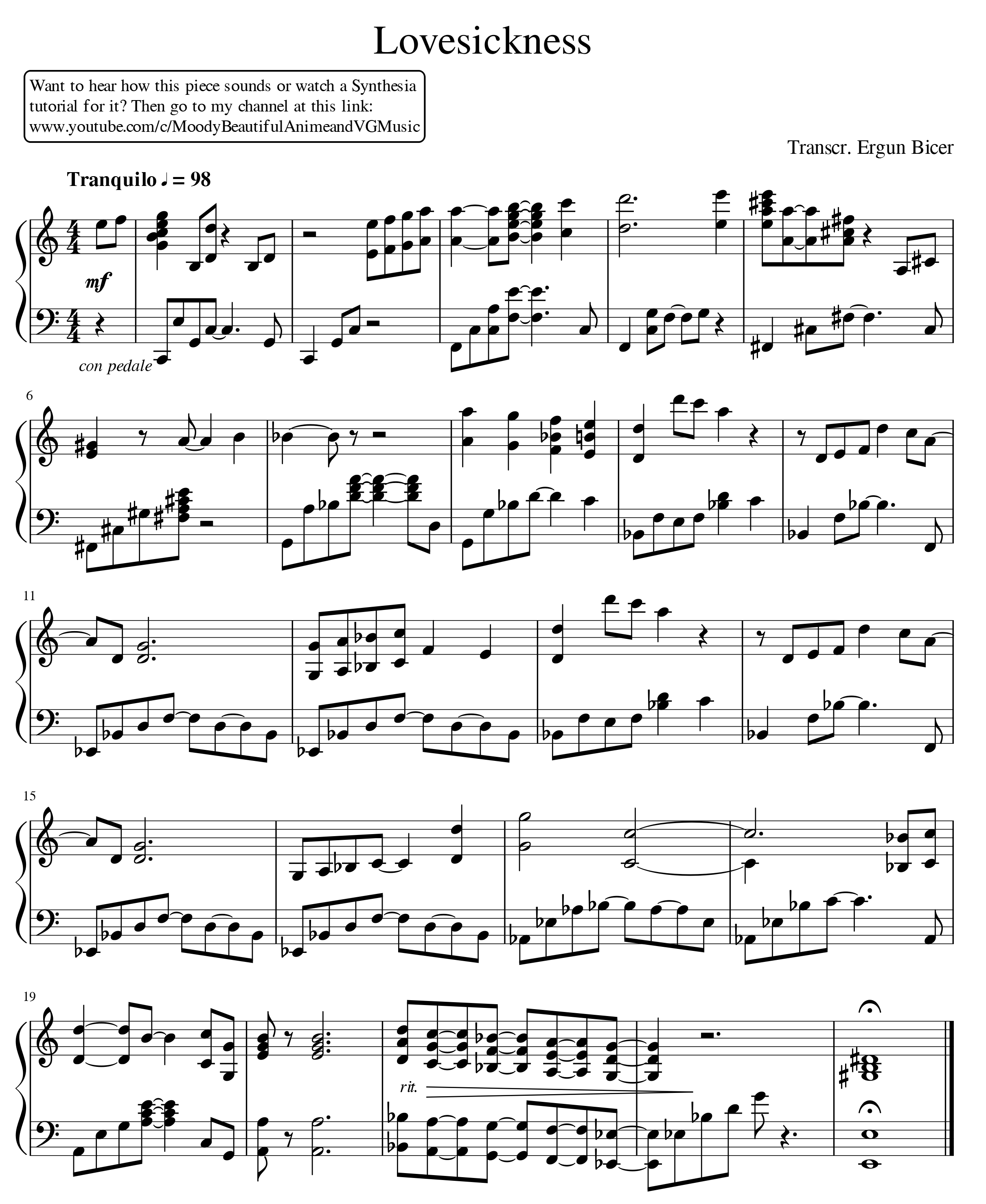 Lovesickness – Kaguya-sama: Love is War sheet music | Sheethost