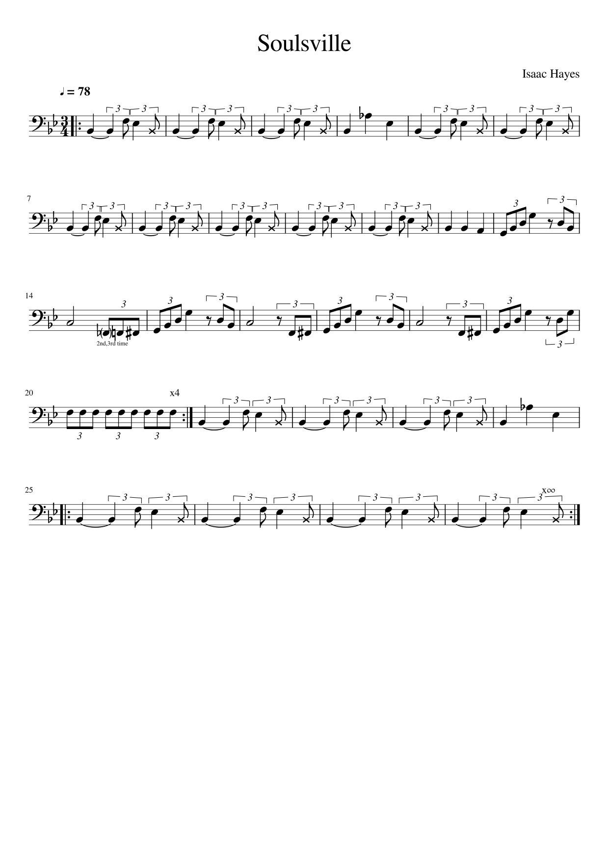 [BASS] Isaac Hayes - Soulsville – Shaft (1971) sheet music | Sheethost