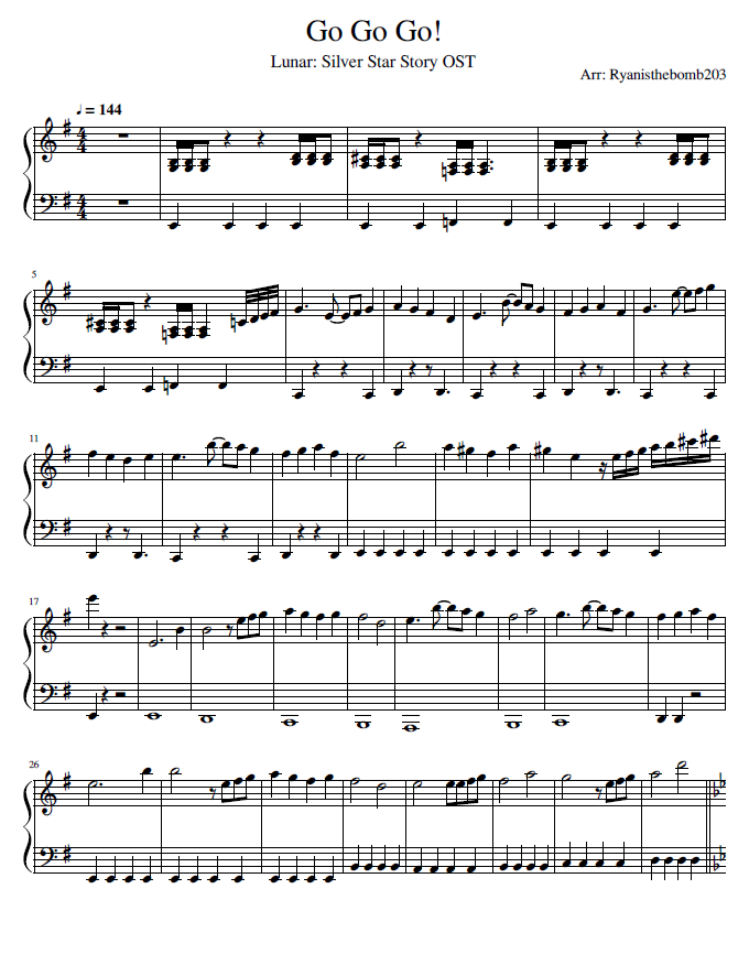 Go Go Go! sheet music | Sheethost