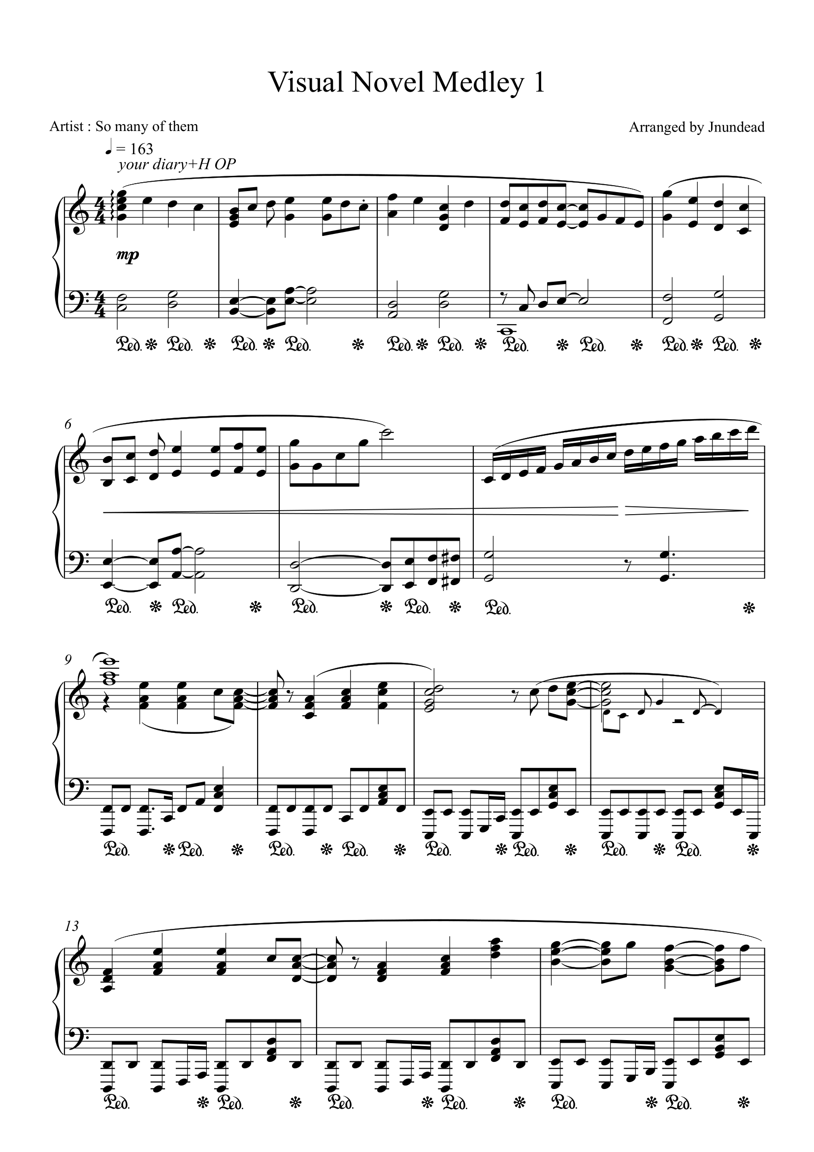 Visual Novel Medley 1 – Visual Novel sheet music | Sheethost
